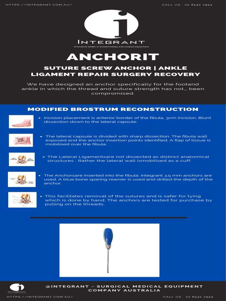 AnchorIT Ankle Ligament Repair Surgery Recovery | PDF