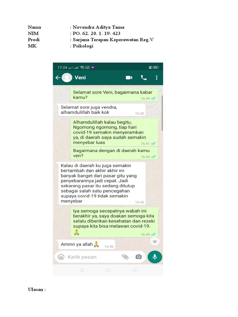 Novendra Aditya Tama - Psikologi - Tugas 3 | PDF