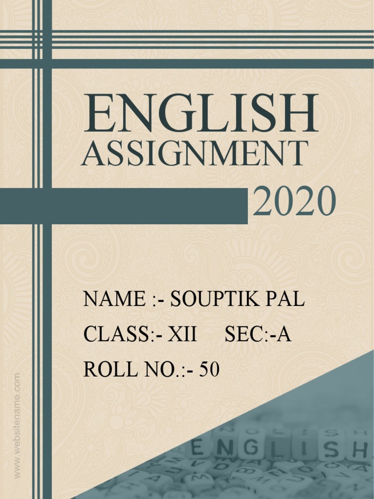 English Assignment Cover Page 4 | PDF