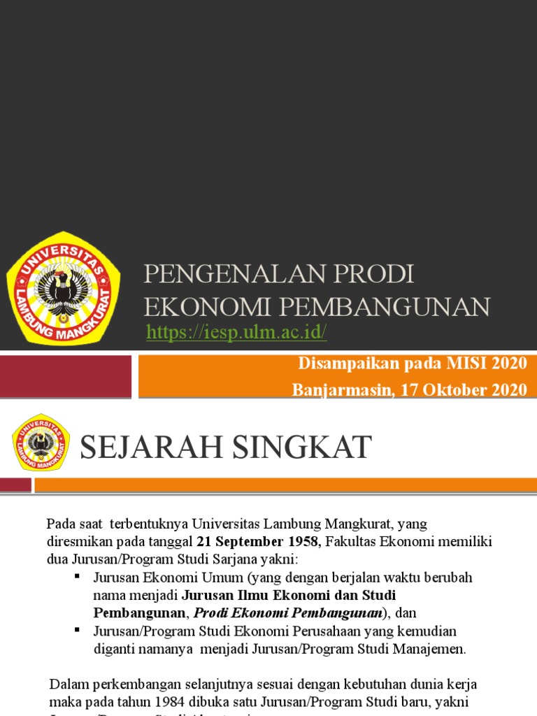 Pengenalan Prodi Ekonomi Pembangunan | PDF