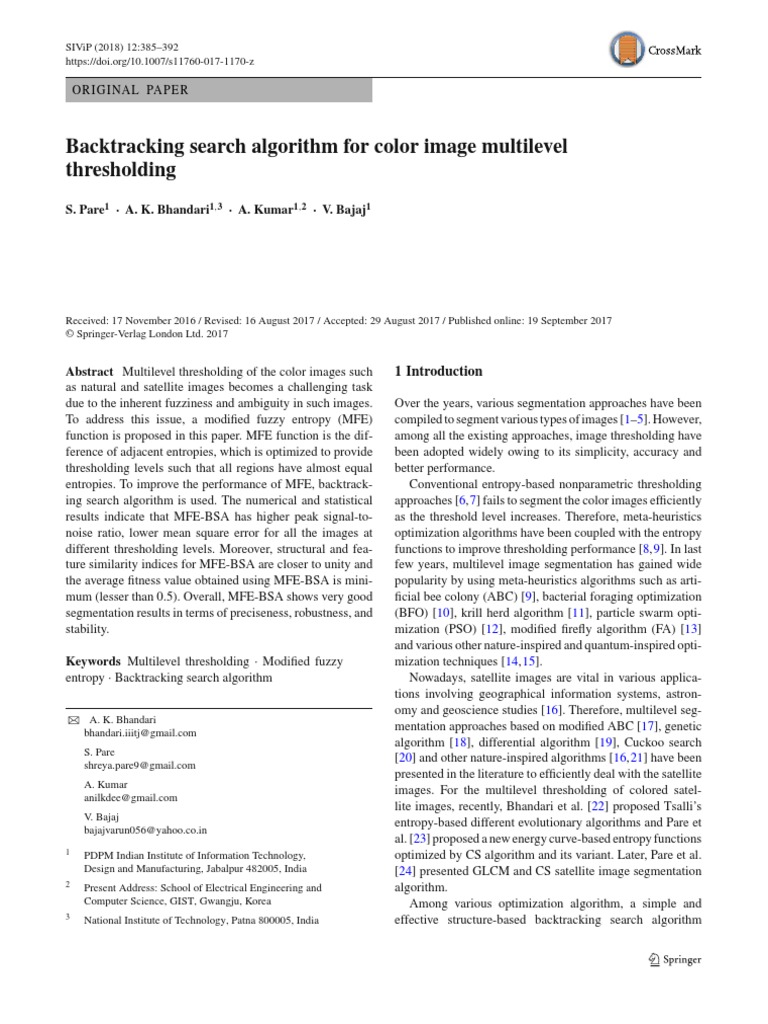 Backtracking Search Algorithm For Color Image Multilevel Thresholding | PDF | Image Segmentation ...
