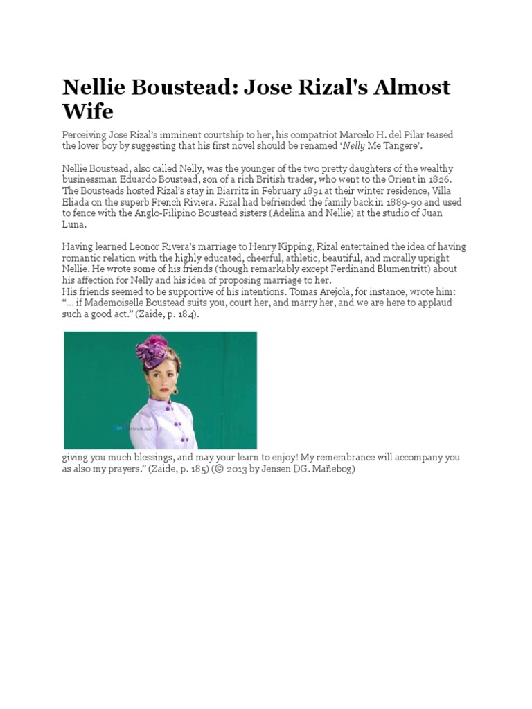 Nellie Boustead: Rizal's Almost Wife | PDF