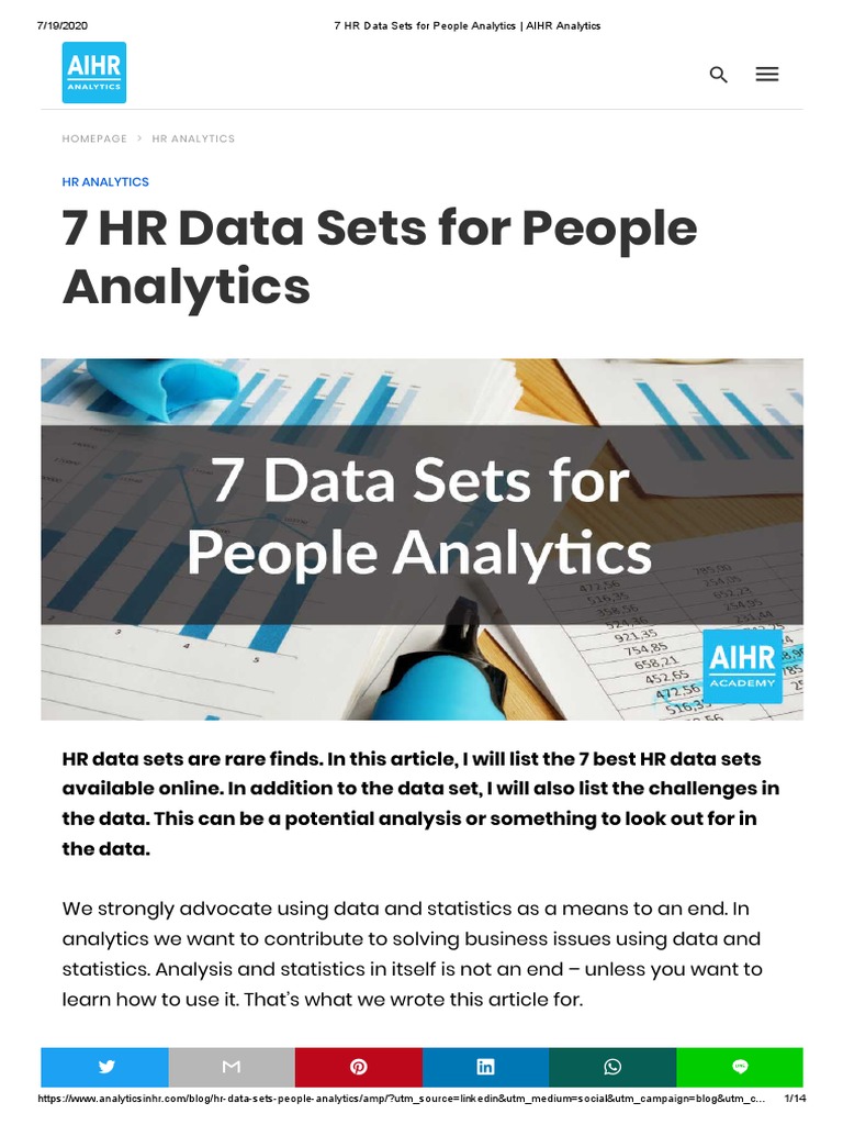 7 HR Data Sets For People Analytics - AIHR Analytics | PDF | Analytics ...