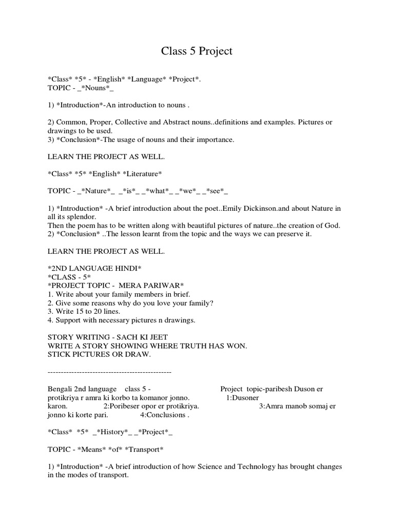Class 5 Project | PDF | Teaching Mathematics | Computing And ...