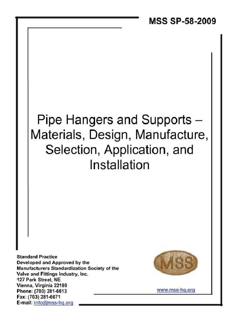 MSS SP-58-2009 - Pipe Hangers and Supports - Materials - Design - and ...