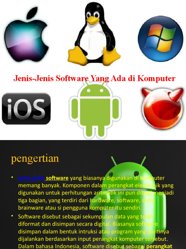 Jenis-Jenis Software Yang Ada Di Komputer | PDF