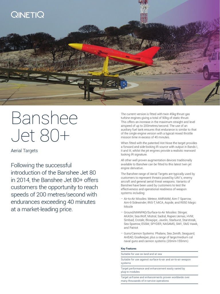 Banshee Jet 80 Plus Product Sheet | PDF | Jet Engine | Radar