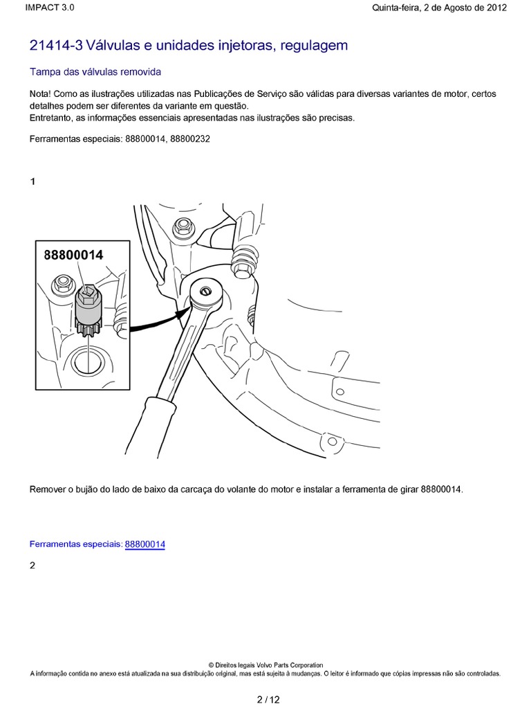 Regulagem de Válvulas e Injeção Volvo D13a | PDF