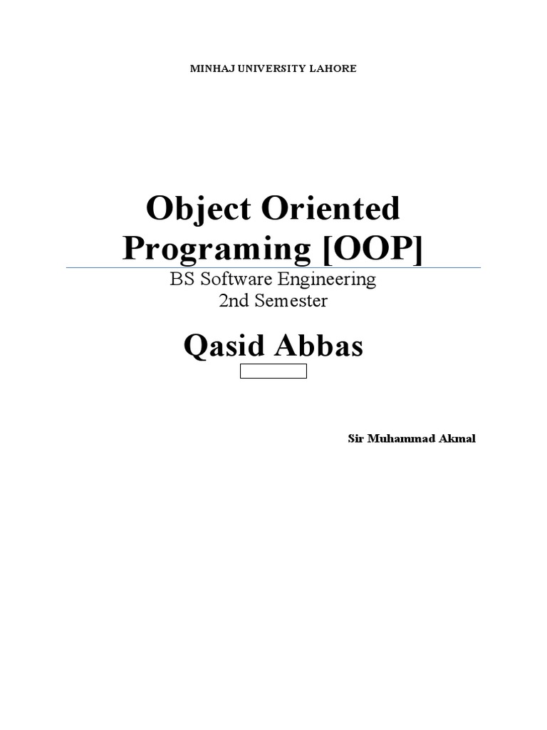 Polymorphism by Qasid Abbas BS SE 001 2nd Semester | PDF | Subroutine | Parameter (Computer ...
