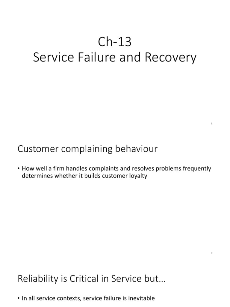 Ch-13 - Service Failure and Recovery | PDF | Failure | Behavior
