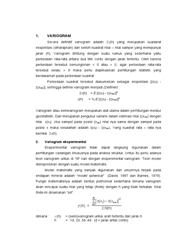 Tugas Resume Variogram | PDF
