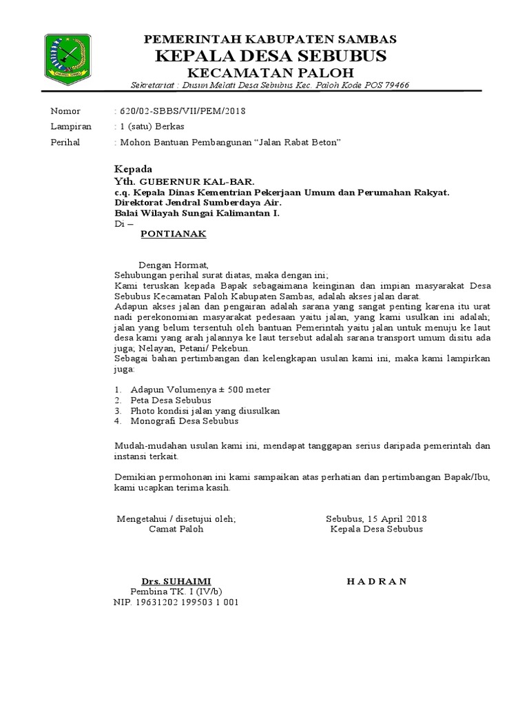 PROPOSAL JL Rabat Beton | PDF