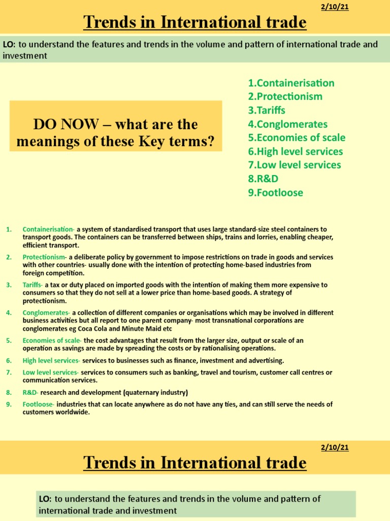 Trends in International Trade: DO NOW - What Are The Meanings of These ...