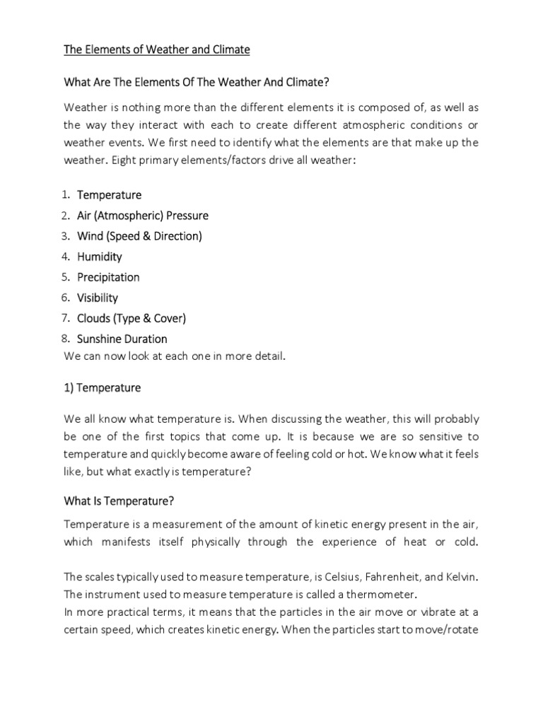 Elements of Weather and Climate | PDF | Atmosphere Of Earth ...