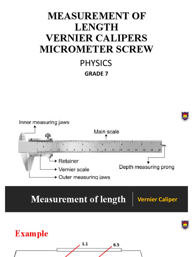 Measurement Tools for Length: Vernier Calipers, Micrometer Screws, and ...