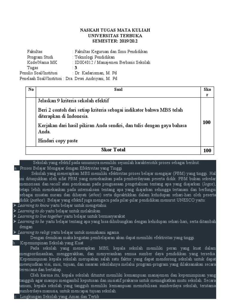 Naskah Idik4012 Tugas3-Dikonversi | PDF | Karier & Perkembangan