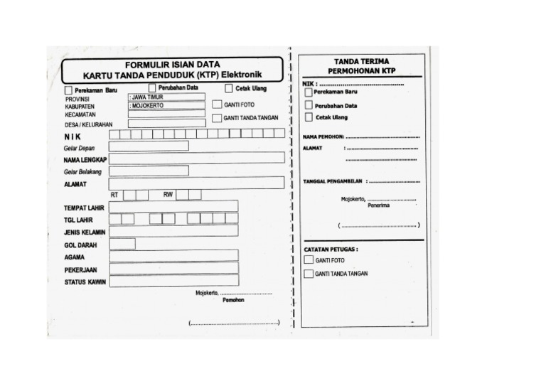 fORMULIR KTP | PDF