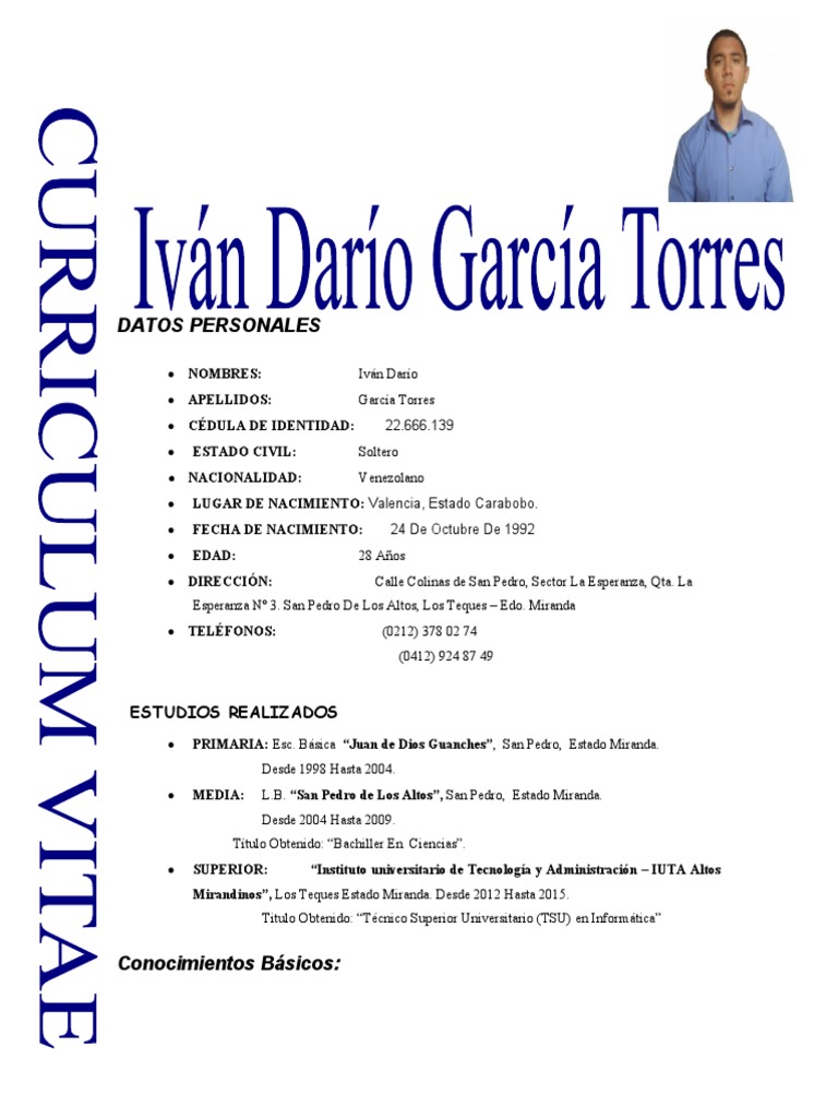 Curriculum IVAN GARCIA | PDF | Soporte técnico | Ciencias de la Computación