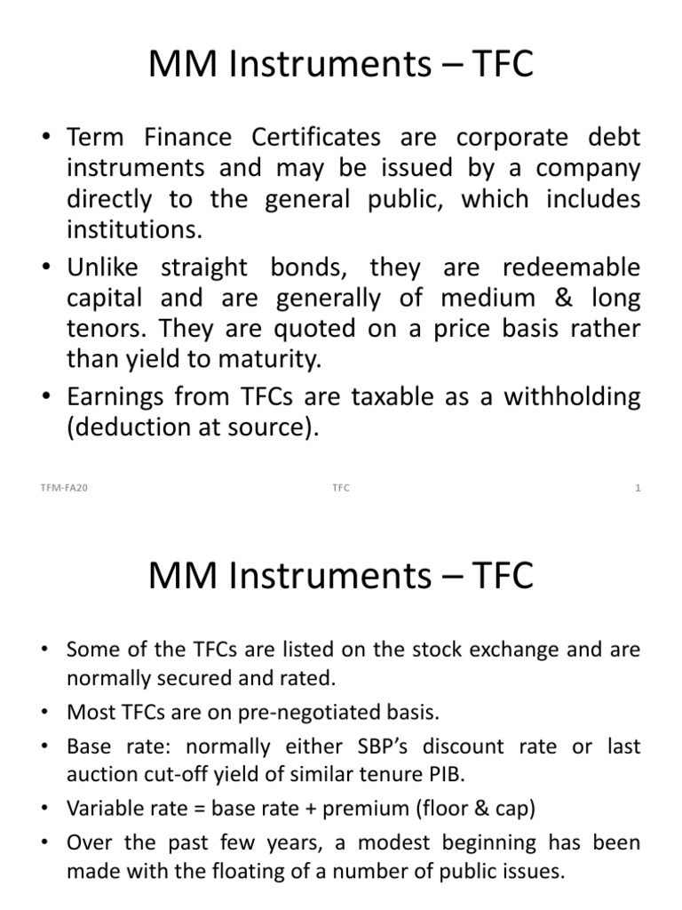 TFC Slides | PDF | Bond Duration | Discounting