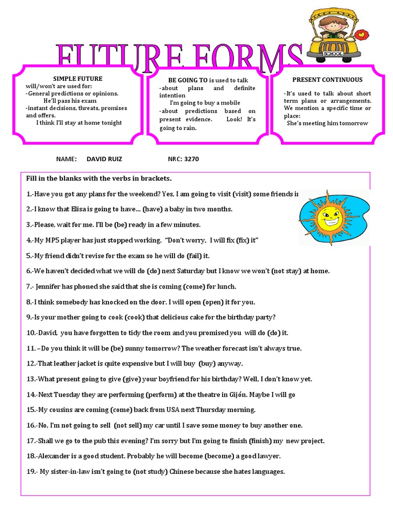 GRAMMAR 1-UNIT 6 Future-Forms | PDF | Forecast