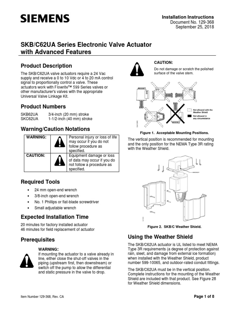 SKB/C62UA Series Electronic Valve Actuator With Advanced Features | PDF ...