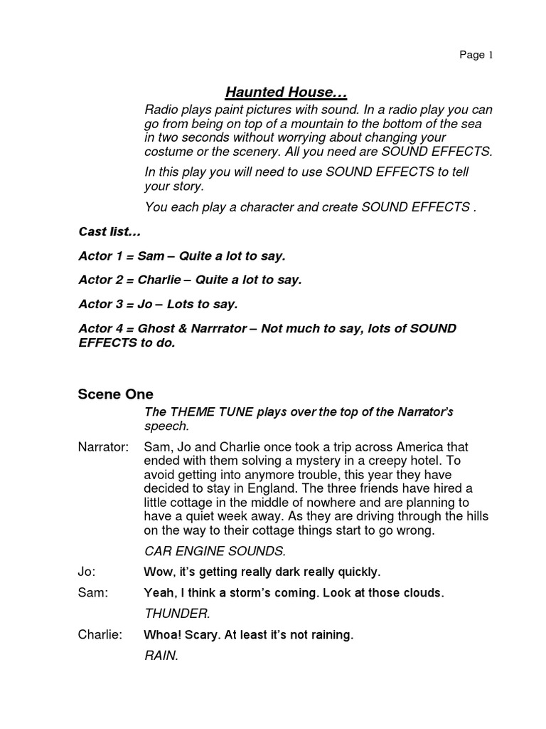 Haunted House Radio Drama Script | PDF