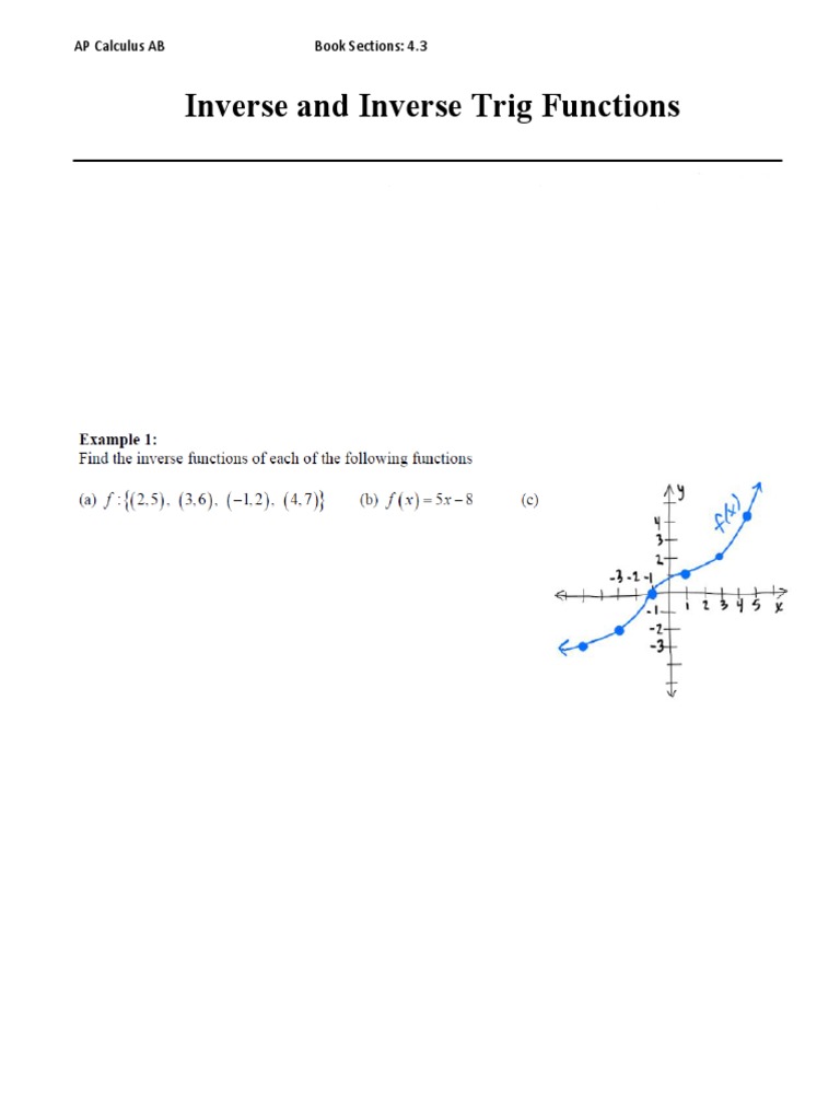 Inverse Functions In Ap Calculus Ab Pdf 0754