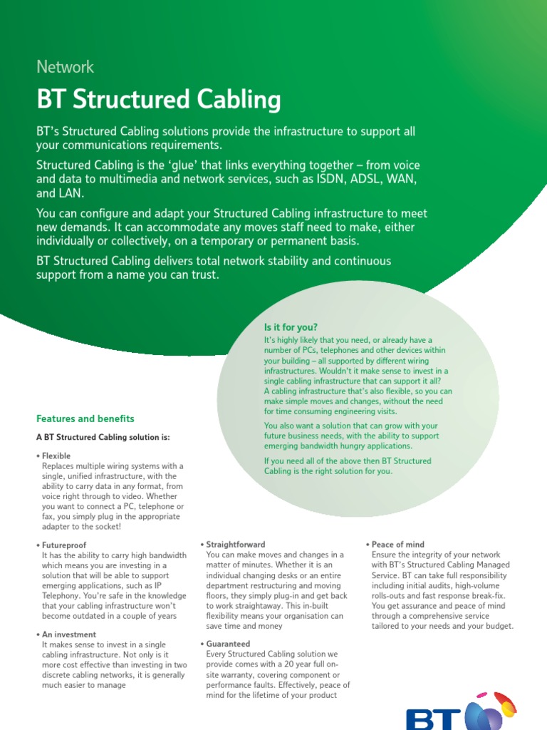 BT Structured Cabling: Network | PDF | Computer Network | Networks