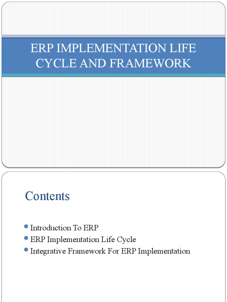Erp Implementation Life Cycle and Framework | Download Free PDF ...