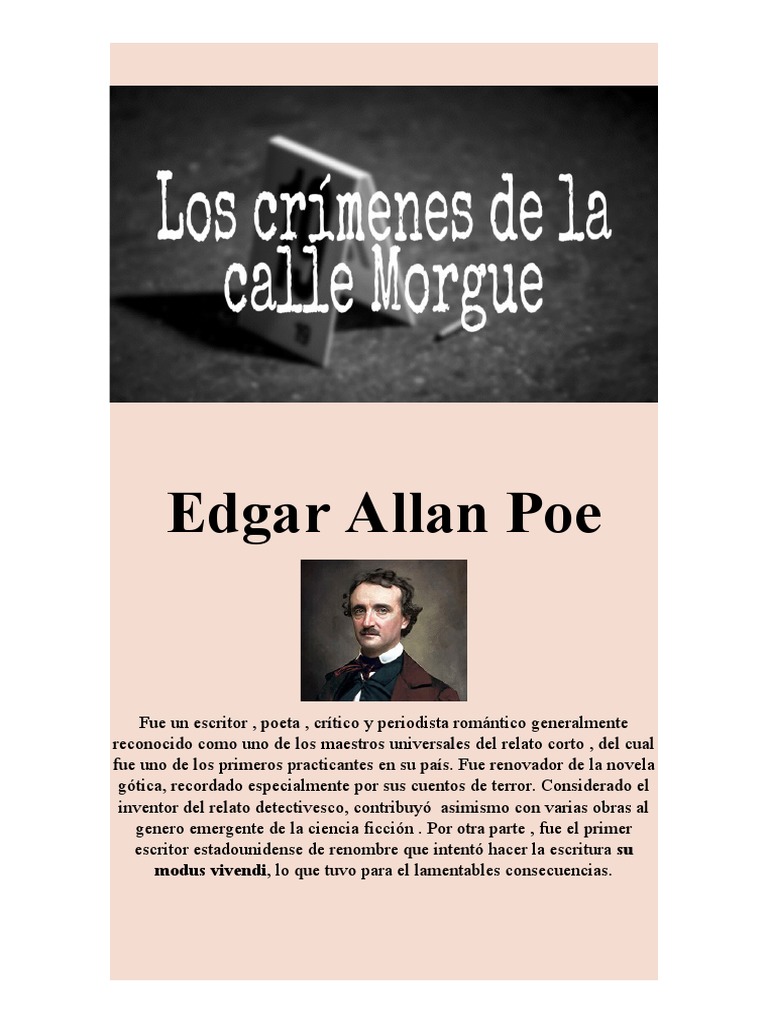 Los Crimenes de La Calle Morgue | PDF | Los asesinatos en la calle Morgue | Edgar Allan Poe