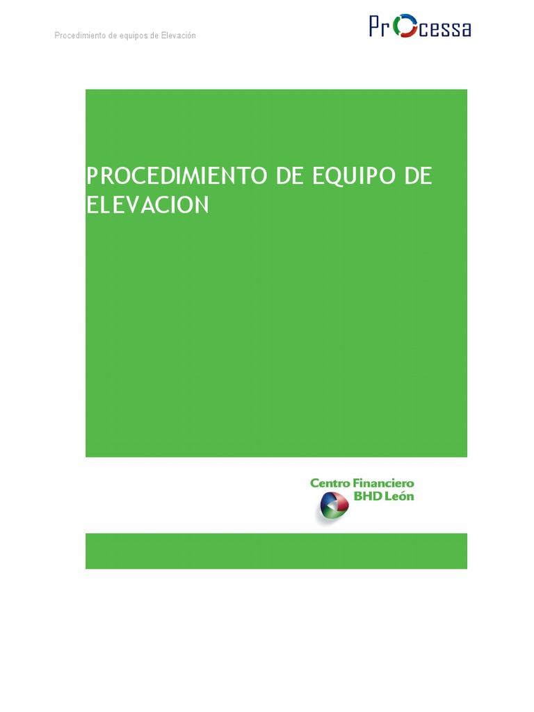 8.13 Procedimiento de Equipos de Elevacion | PDF | Naturaleza