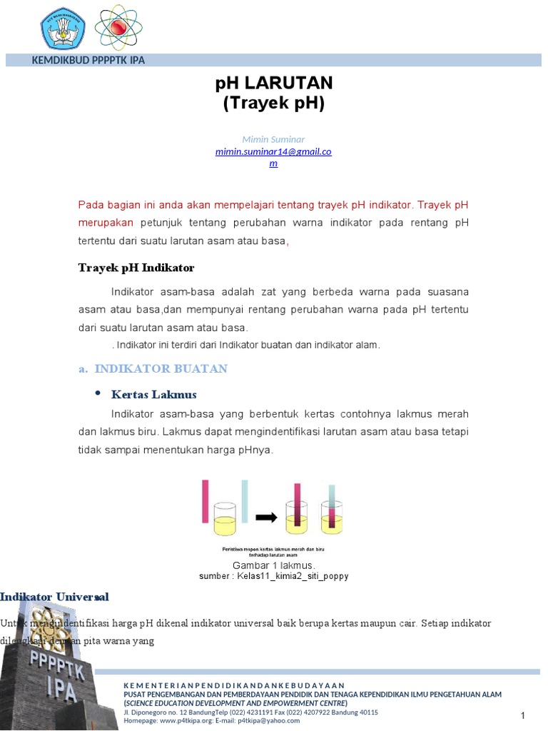 PH Larutan (Trayek PH) | PDF