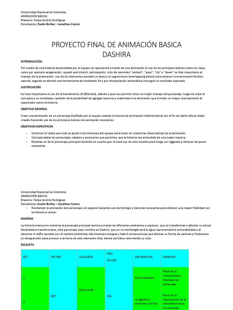 Proyecto Final de Animación Basica | PDF | Animación | Naturaleza