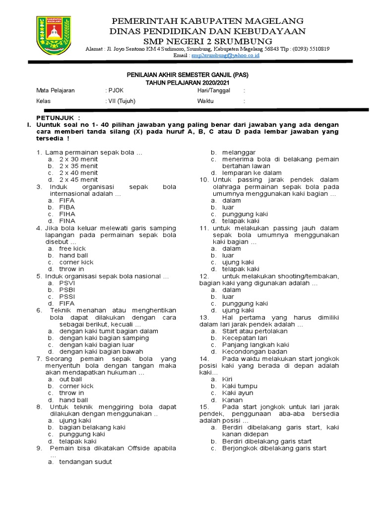 Pas Pjok Kelas 7 | PDF