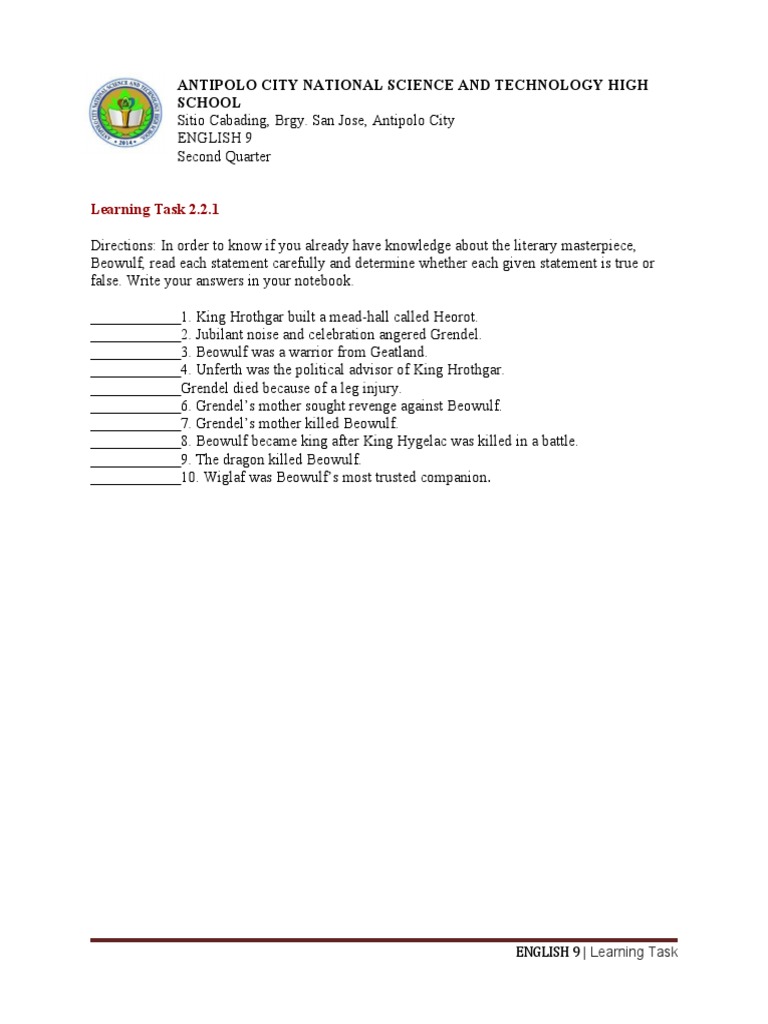 (Template) Learning Task 2.2.1 | PDF