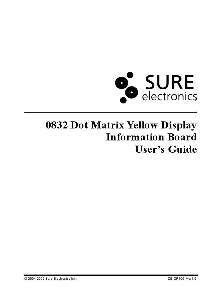 0832 Display Data Sheet | PDF | Computer Hardware | Electricity