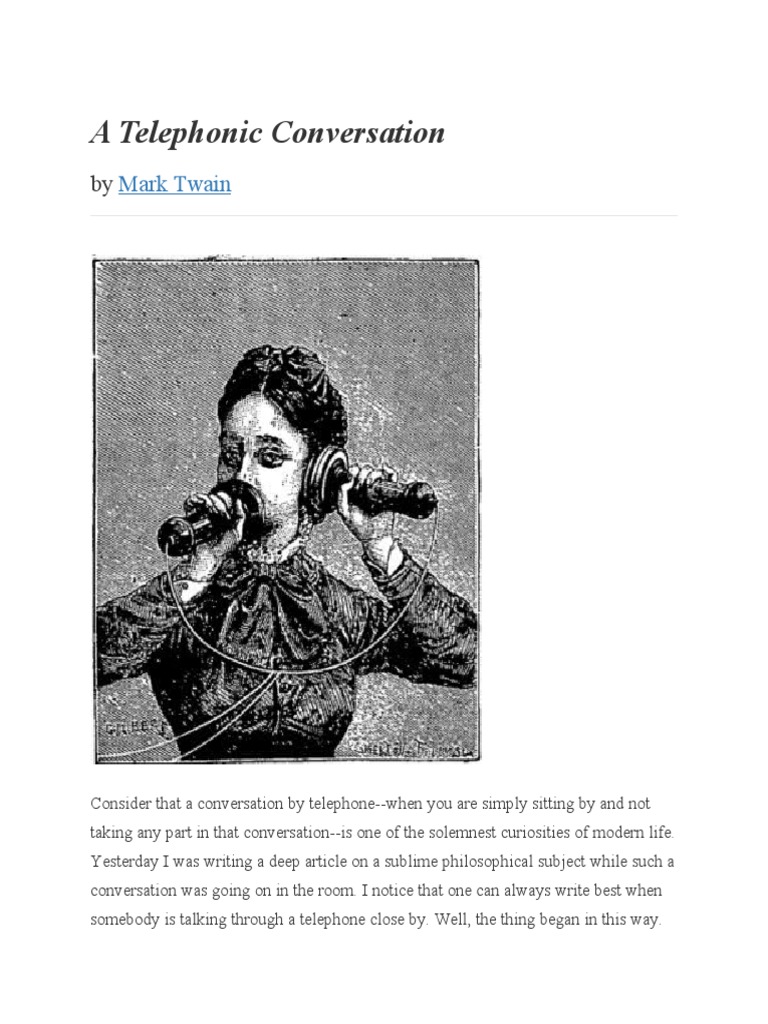 Mark Twain's Humorous Phone Dialogue | PDF | Language Arts & Discipline ...