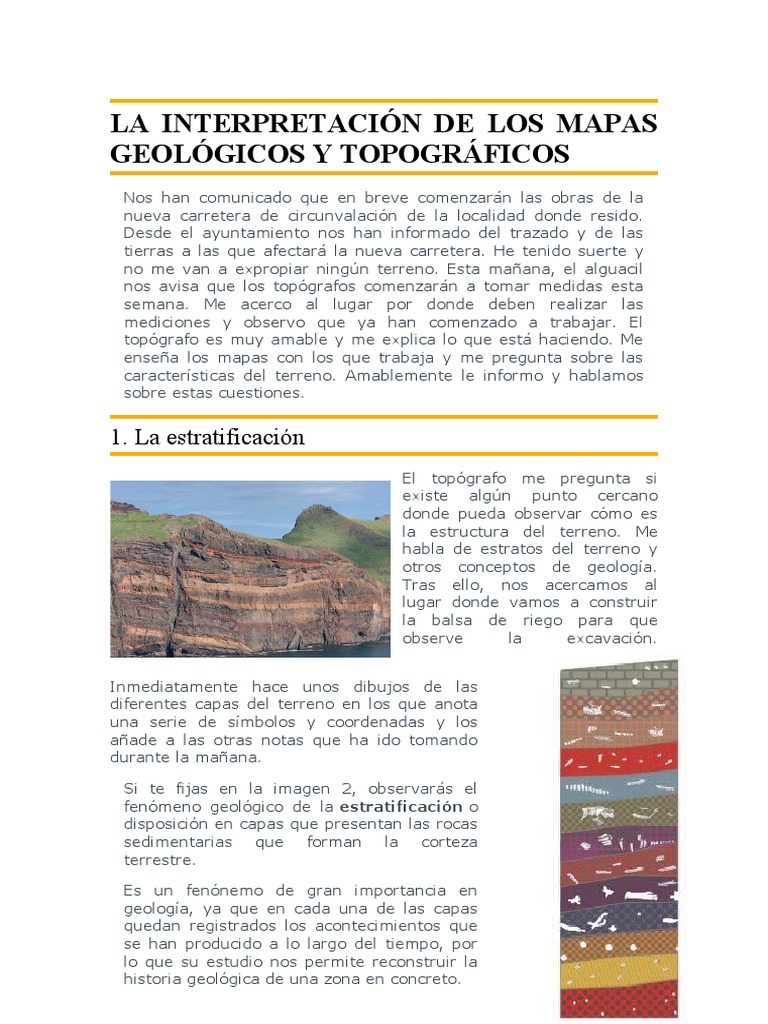 La Interpretación de Los Mapas Geológicos y Topográficos | PDF ...