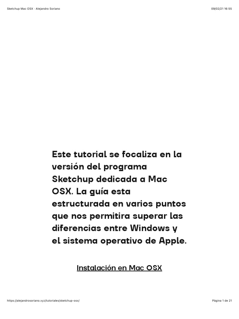 Sketchup Mac OSX Alejandro Soriano | PDF | Mac OS | Sketch Up