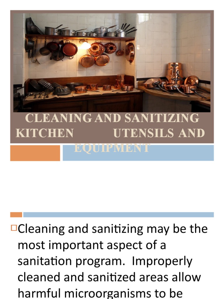 5-Cleaning and Sanitizing Kitchen Tools and Equipment | PDF ...
