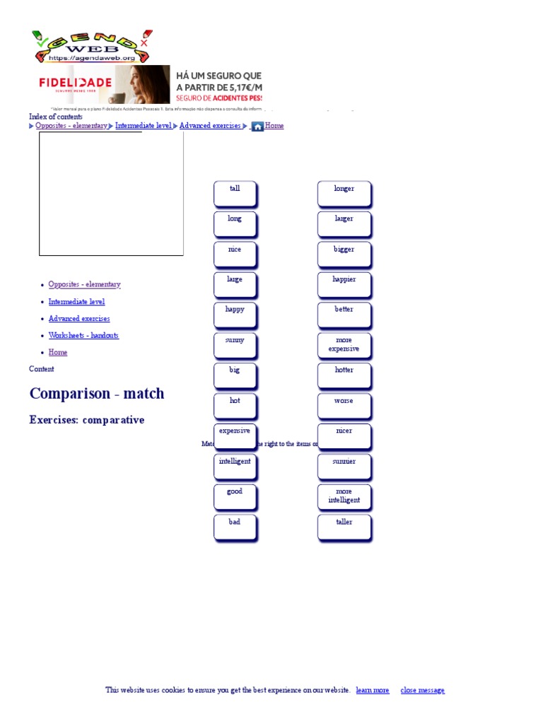 Comparison - Exercises - Comparatives | PDF
