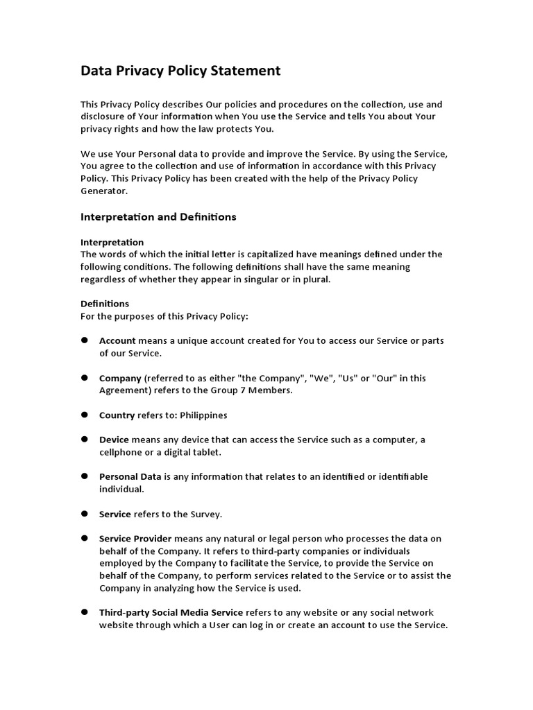 Data Privacy Policy Overview | PDF | Privacy Policy | Privacy