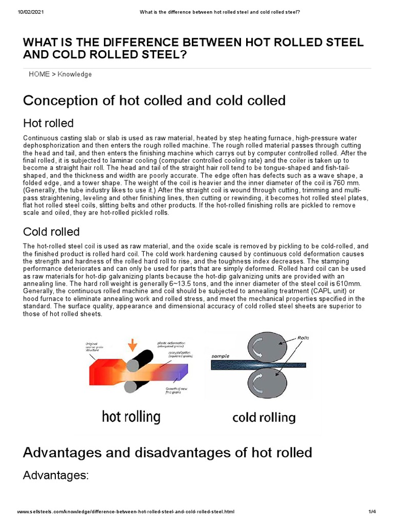 2 - Difference Between Hot and Cold Rolled Steel | PDF | Rolling ...