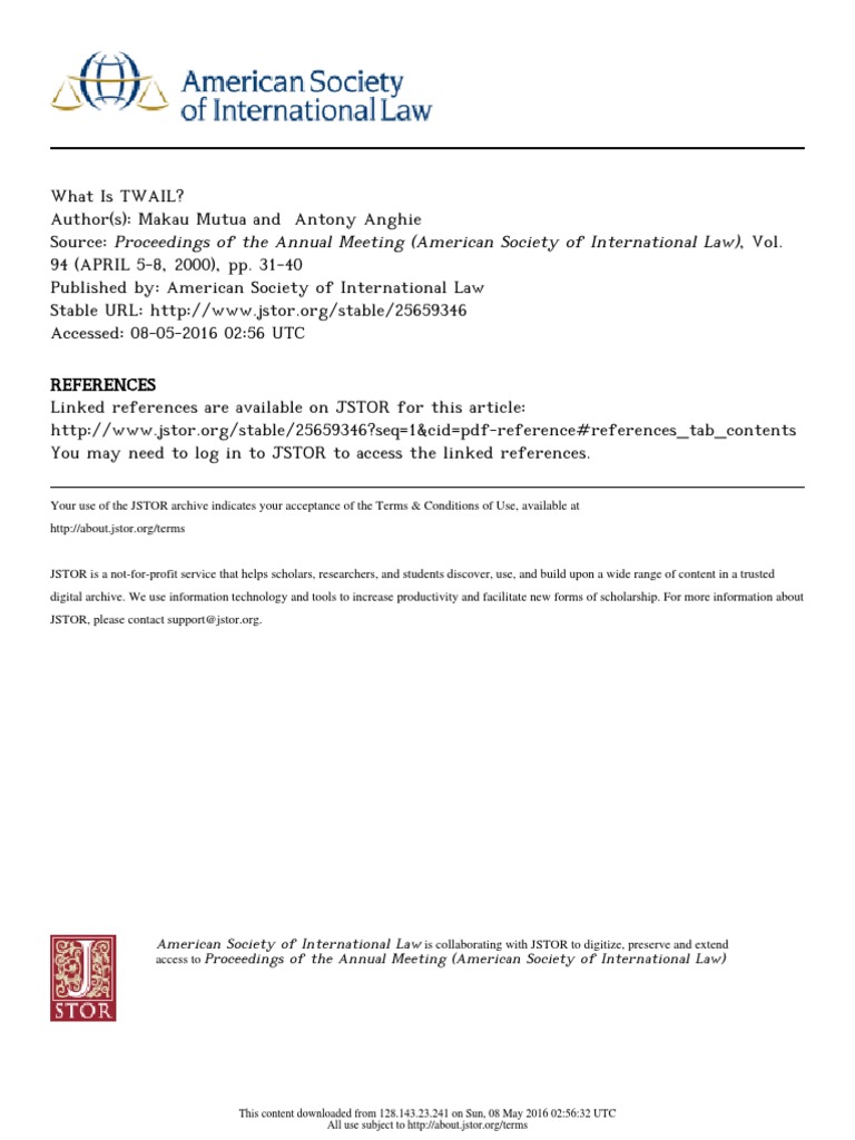 4 What Is TWAIL | PDF | International Law | White Supremacy