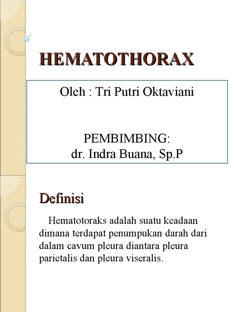 HEMATOTHORAX | PDF