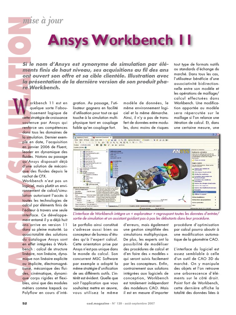 Ansys Workbench 11 : Simulation Avancée | PDF | Conception assistée par ...