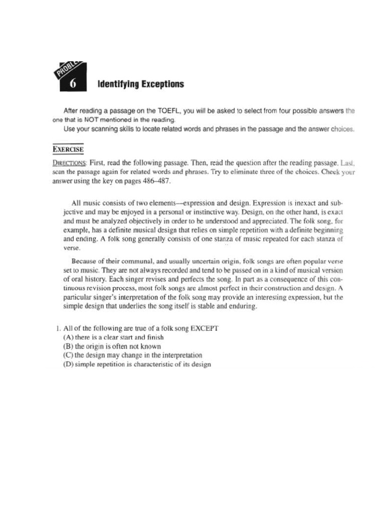 Reading Identifying Exceptions | PDF