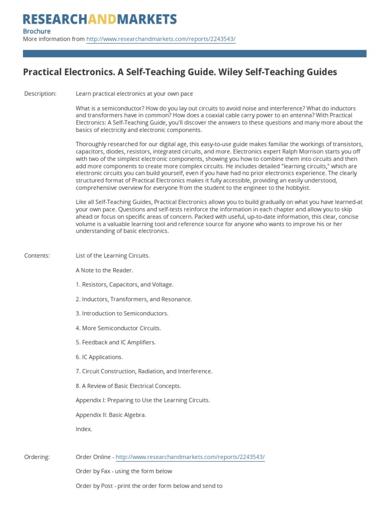 Practical Electronics. A Self-Teaching Guide. Wiley Self-Teaching ...
