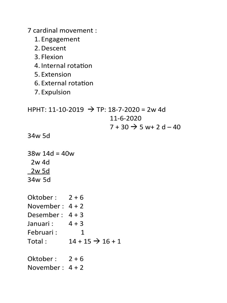 7 Cardinal Movement | PDF