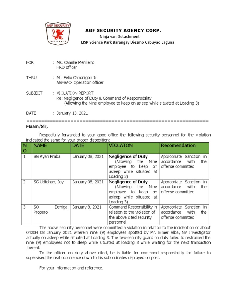 Agf Security Agency Corp. Ninja Van Detachment LISP Science Park ...
